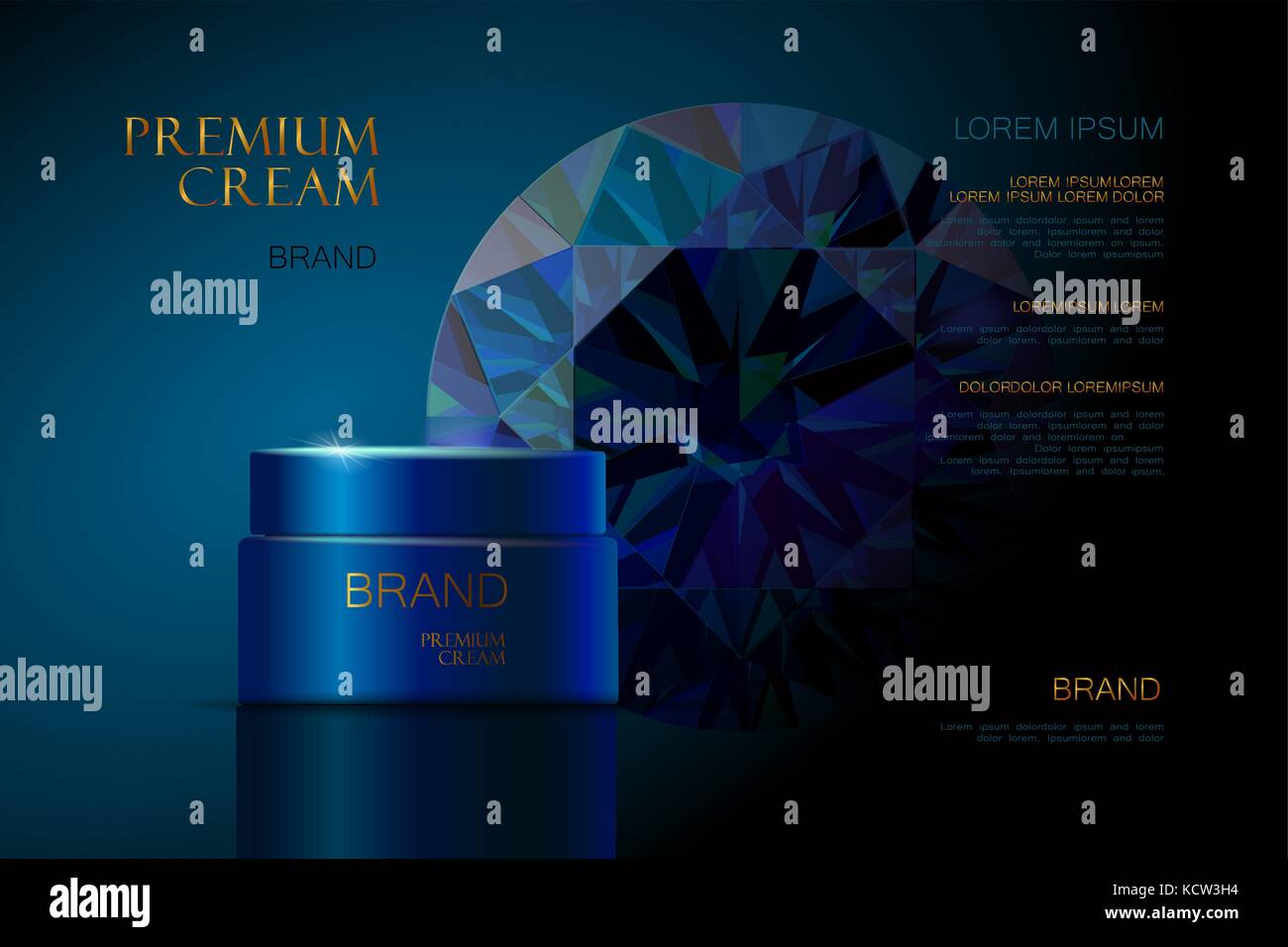 Layout leaflet. premium cosmetic cream. skin care. beautiful box with a ...