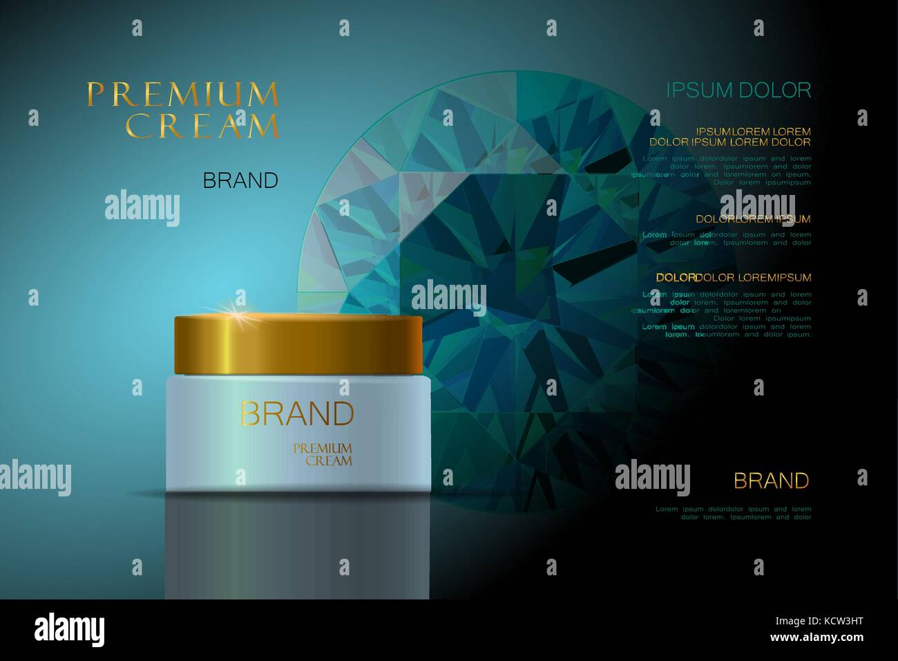 3d realistic vector background cosmetic ads Premium Cream. packaging ...