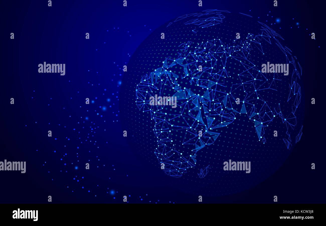 World map point, line, composition, representing the global, Global ...