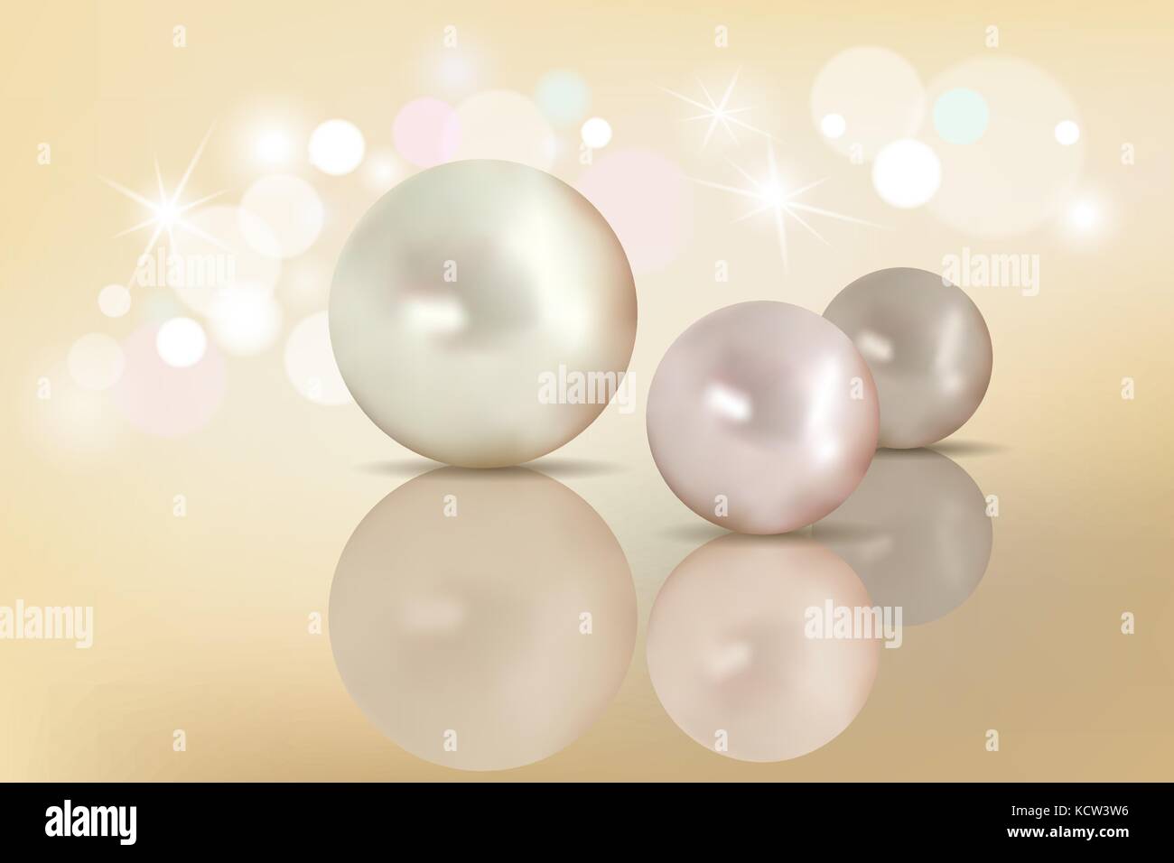Pearls set isolated on background. Beautiful shiny natural pearls ...