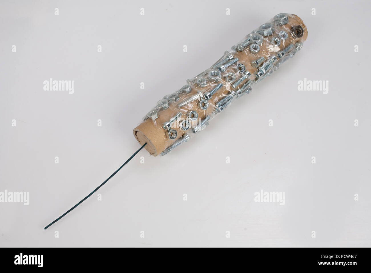 Pipe Bomb with Slow match or match cord Stock Photo - Alamy