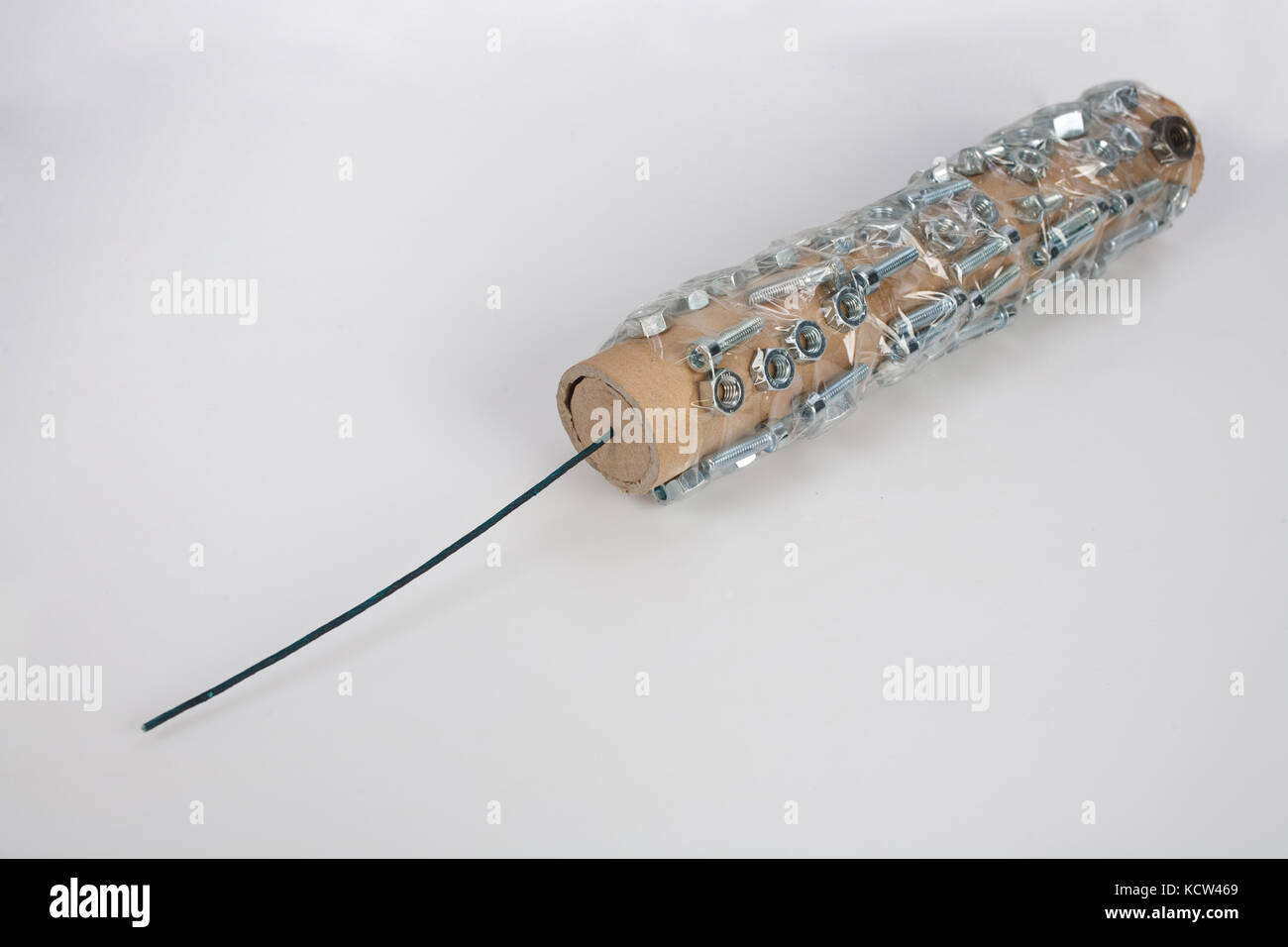 Pipe Bomb with Slow match or match cord Stock Photo - Alamy