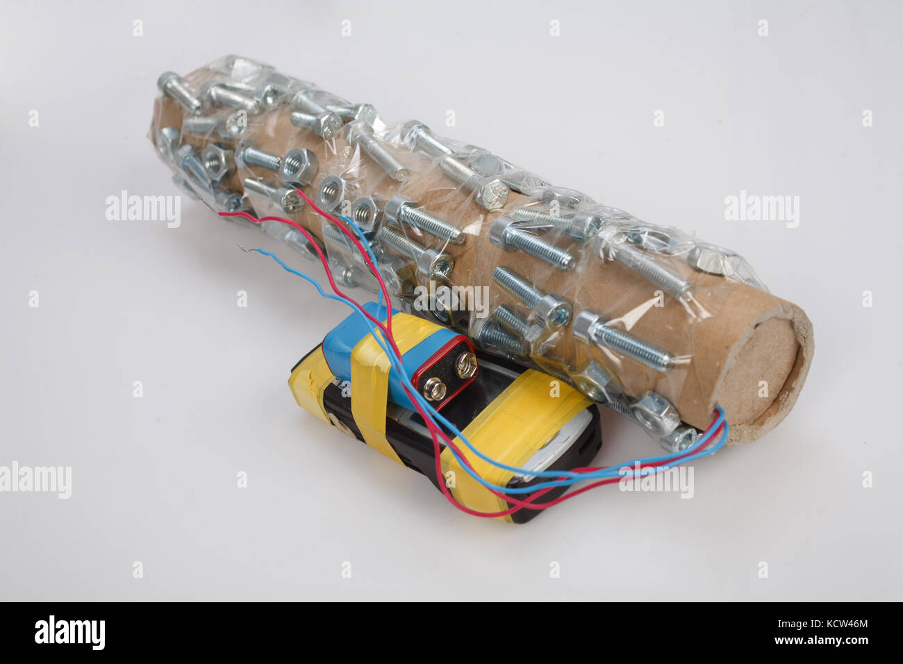 Pipe Bomb with cell phone firing device Stock Photo - Alamy