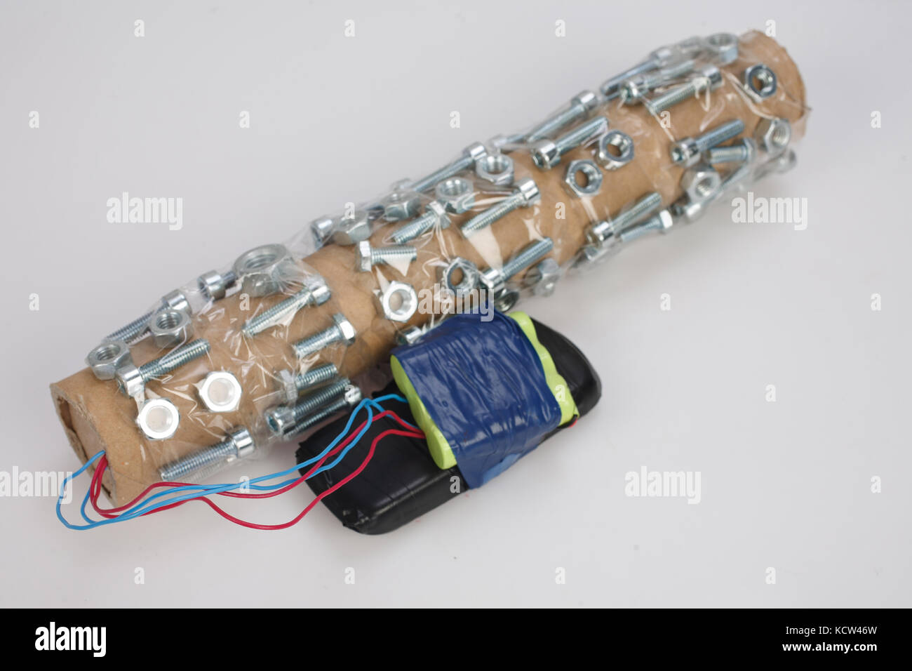 Pipe Bomb with cell phone firing device Stock Photo - Alamy