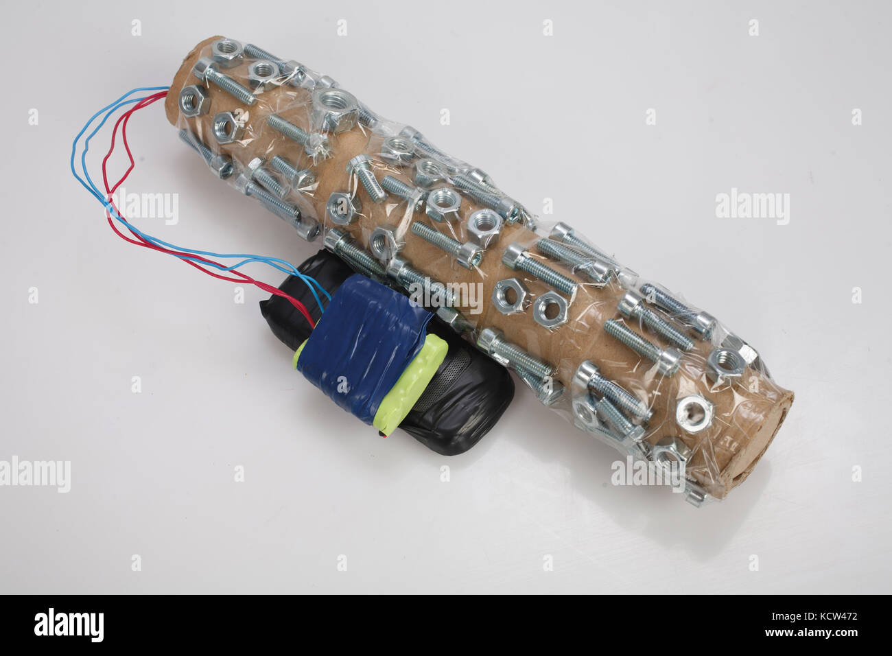 Pipe Bomb with cell phone firing device Stock Photo - Alamy