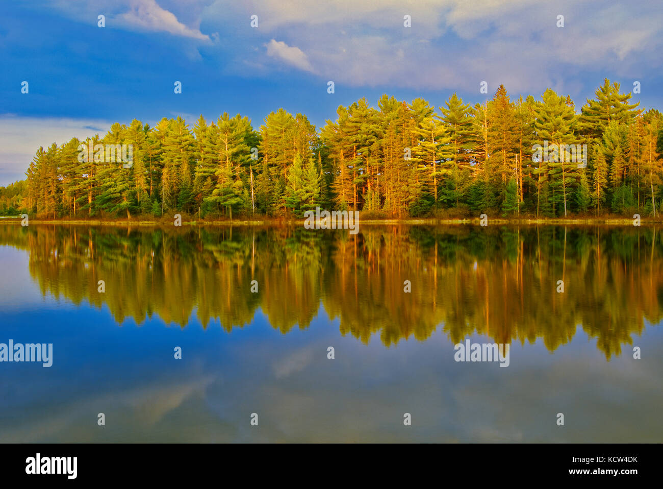 Mew Lake at sunset, Algonquin Provincial Park, Ontario, Canada Stock ...