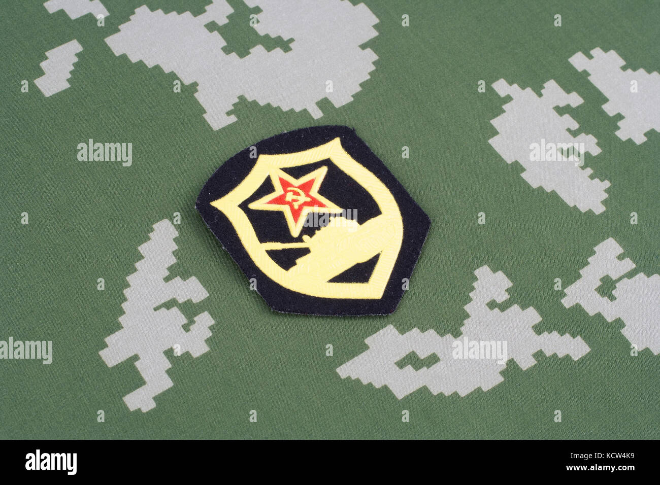 Soviet Army Tank Corps shoulder patch on camouflage uniform Stock Photo ...