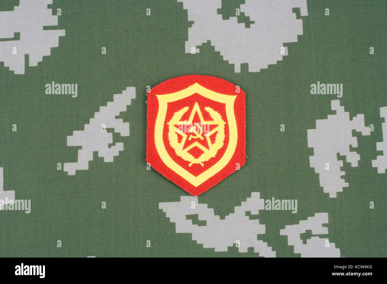 Soviet Army Mechanized infantry shoulder patch on camouflage uniform ...