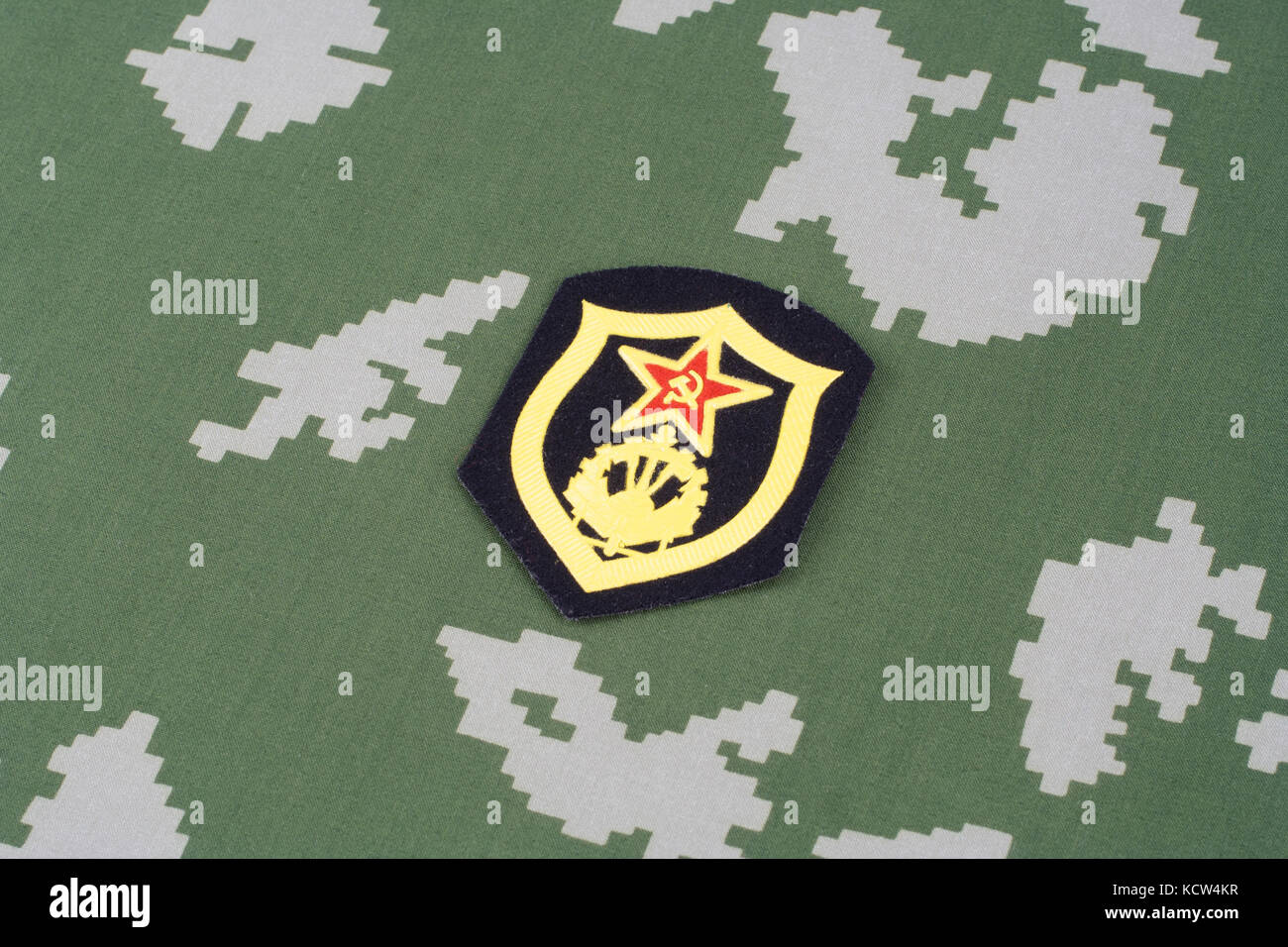 Soviet Army Combat engineer shoulder patch on camouflage uniform Stock ...