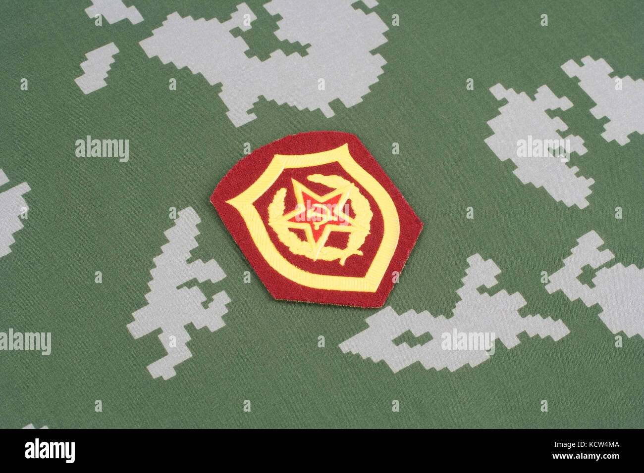 Soviet Army Mechanized infantry shoulder patch on camouflage uniform ...