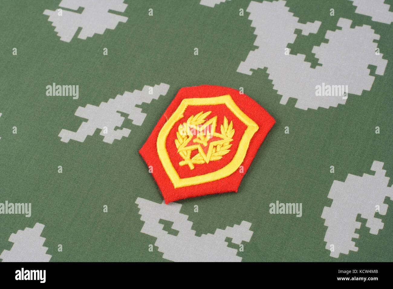 Soviet Army Mechanized infantry shoulder patch on camouflage uniform ...