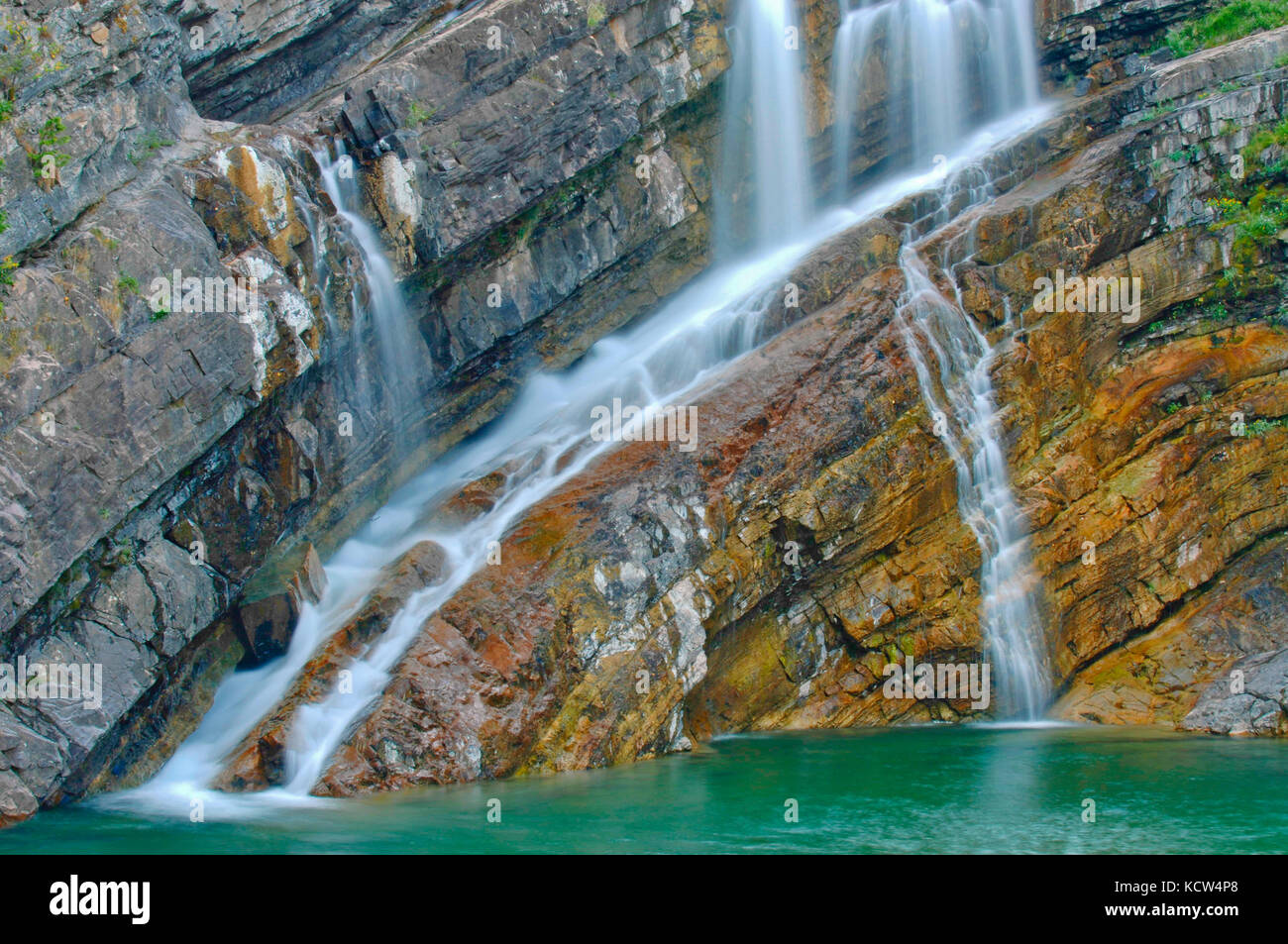 Cameron Falls, Waterton Lakes National Park, Alberta, Canada Stock ...