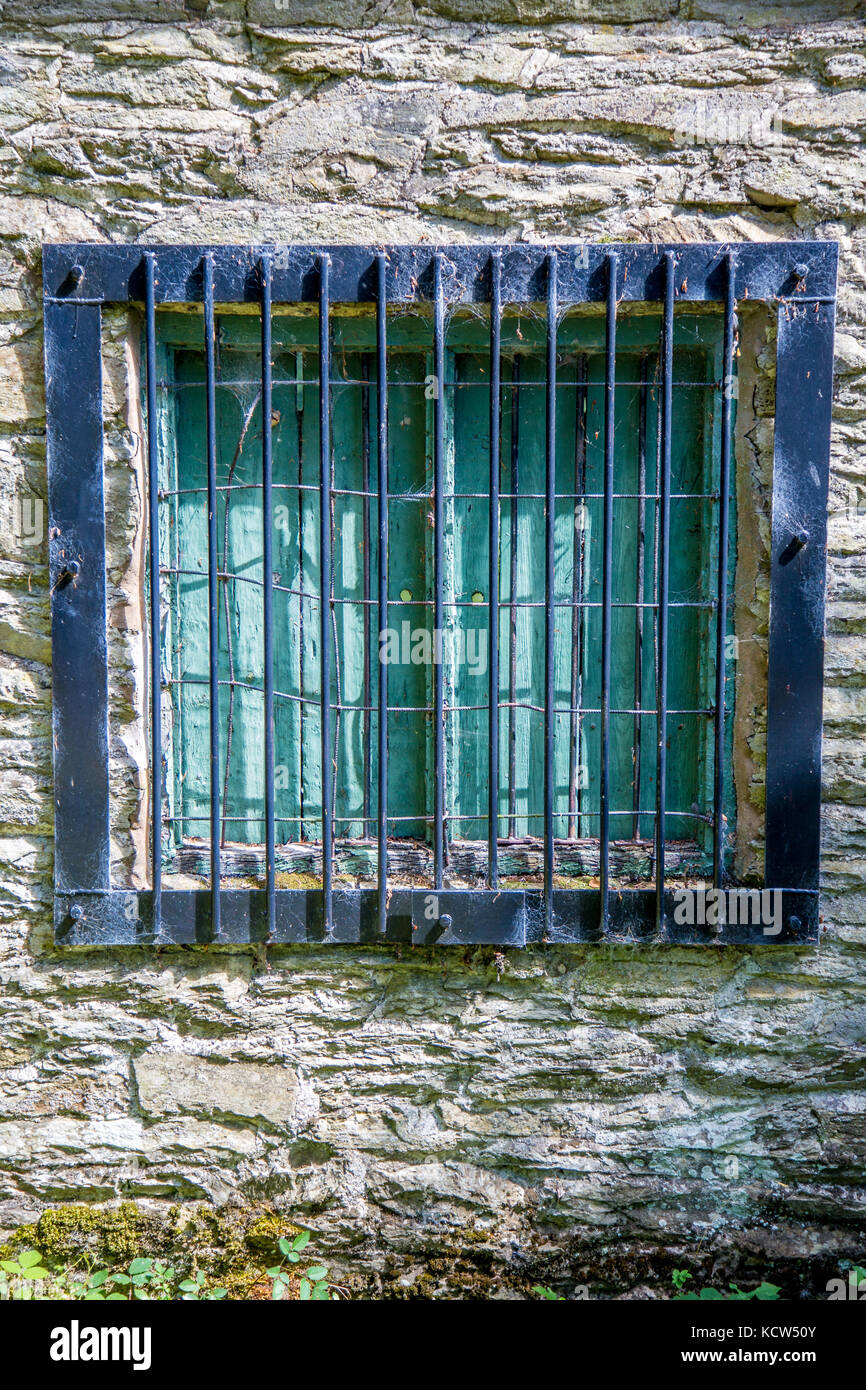 Old shuttered window, bars Stock Photo - Alamy