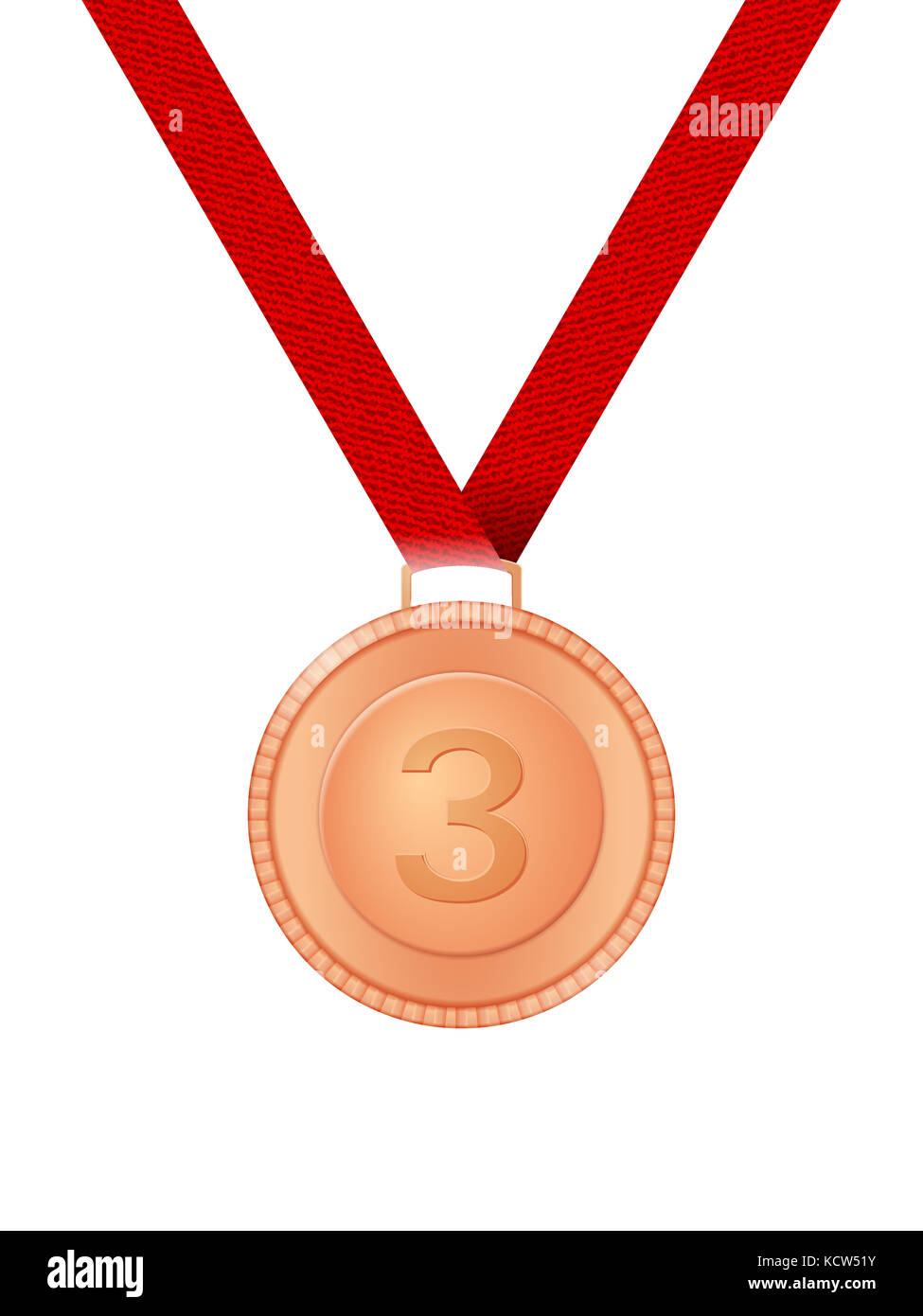 Bronze medal on a white background. Vector illustration Stock Photo - Alamy