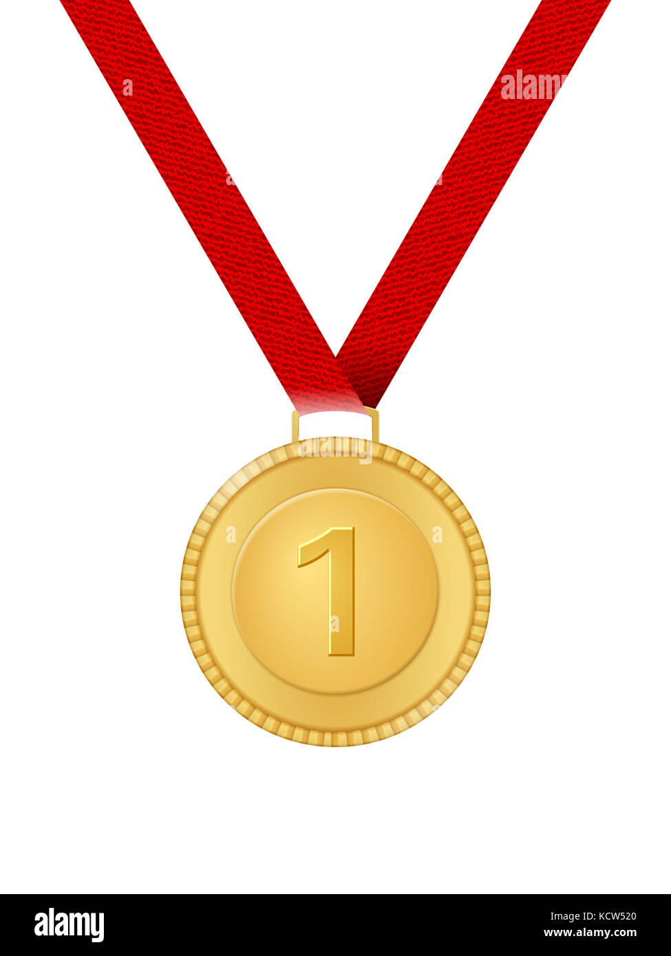 Gold medal on a white background. Vector illustration Stock Photo - Alamy