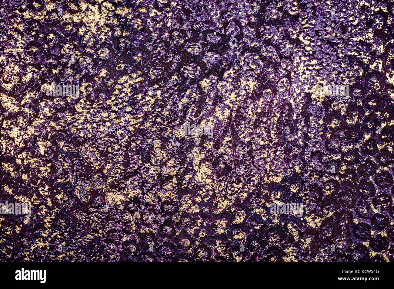 Purple with golden bumpy wall stucco texture background Stock Photo - Alamy