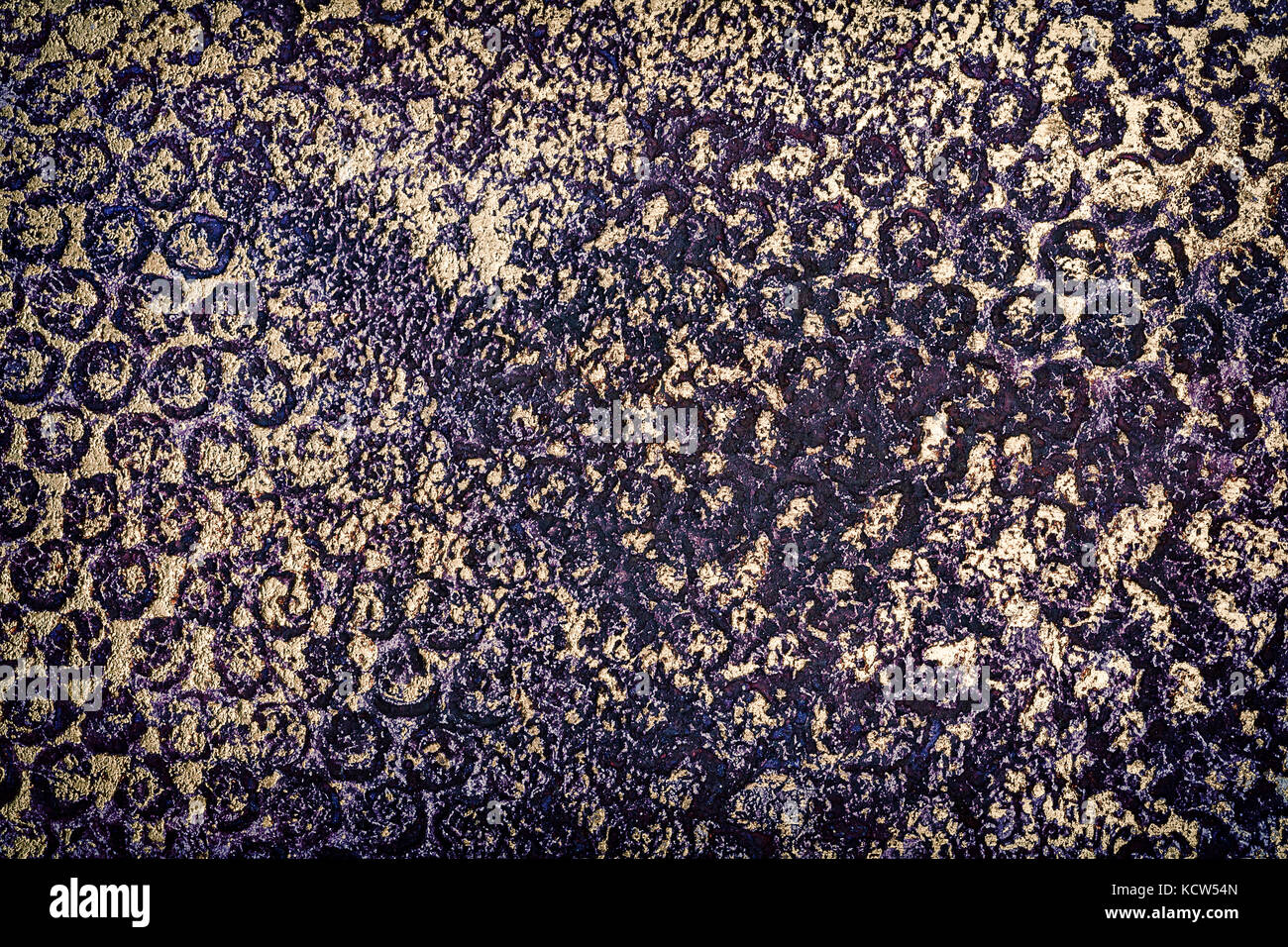 Purple with golden bumpy wall stucco texture background Stock Photo - Alamy