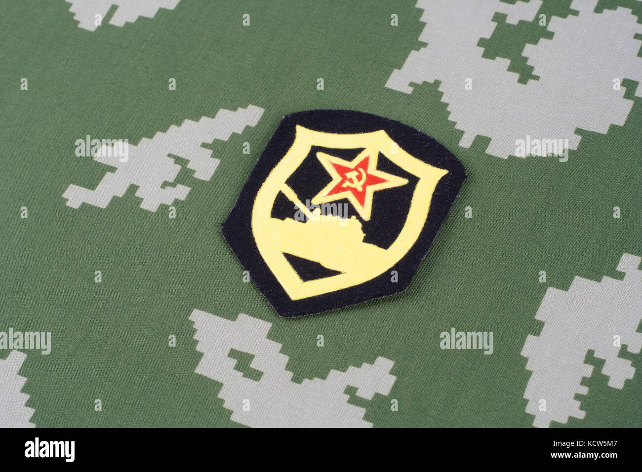 Soviet Army Tank Corps shoulder patch on camouflage uniform Stock Photo ...