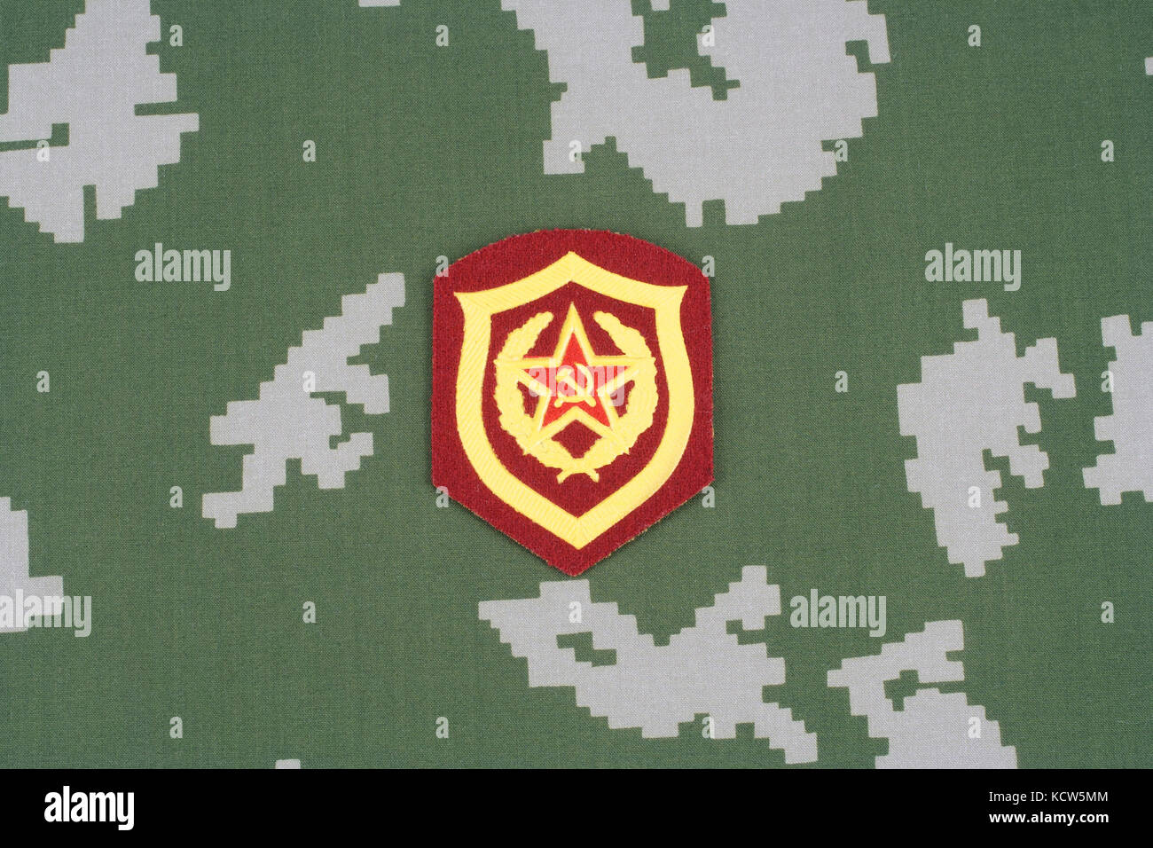 Soviet Army Mechanized infantry shoulder patch on camouflage uniform ...