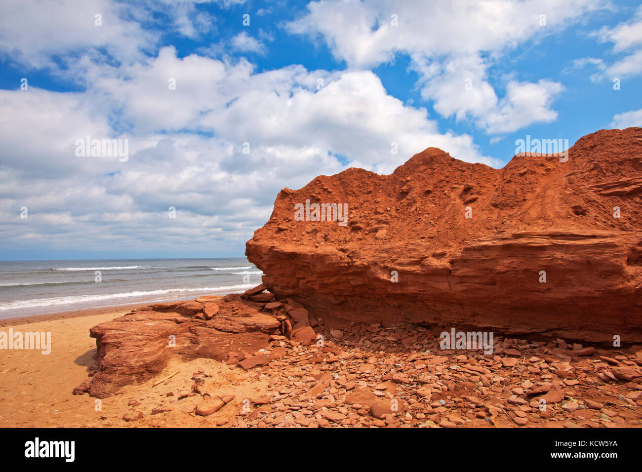 Red cliffs along the Gulf of St. Lawrence, Near Park Corner, Prince ...