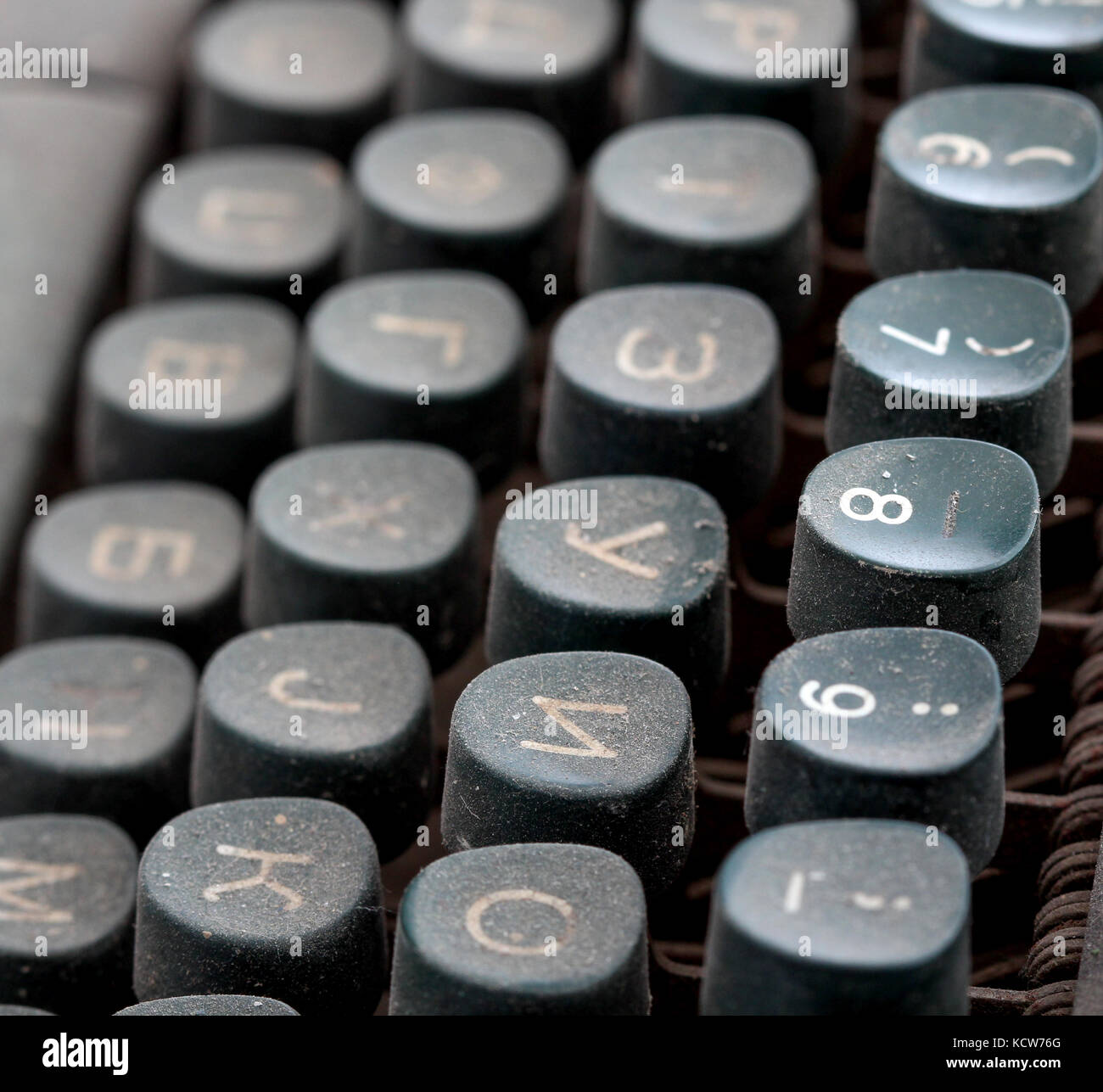 picture of a closeup of old disrty and dusty typewriter buttons Stock ...