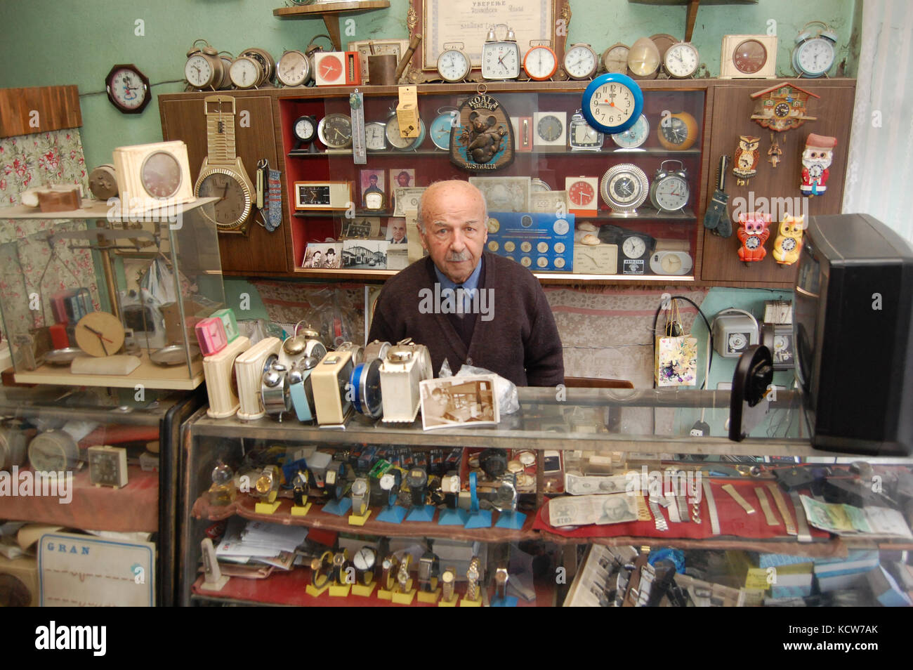 picture of a Old clockmaker posing in his workshop Jan22.2011, Resen ...