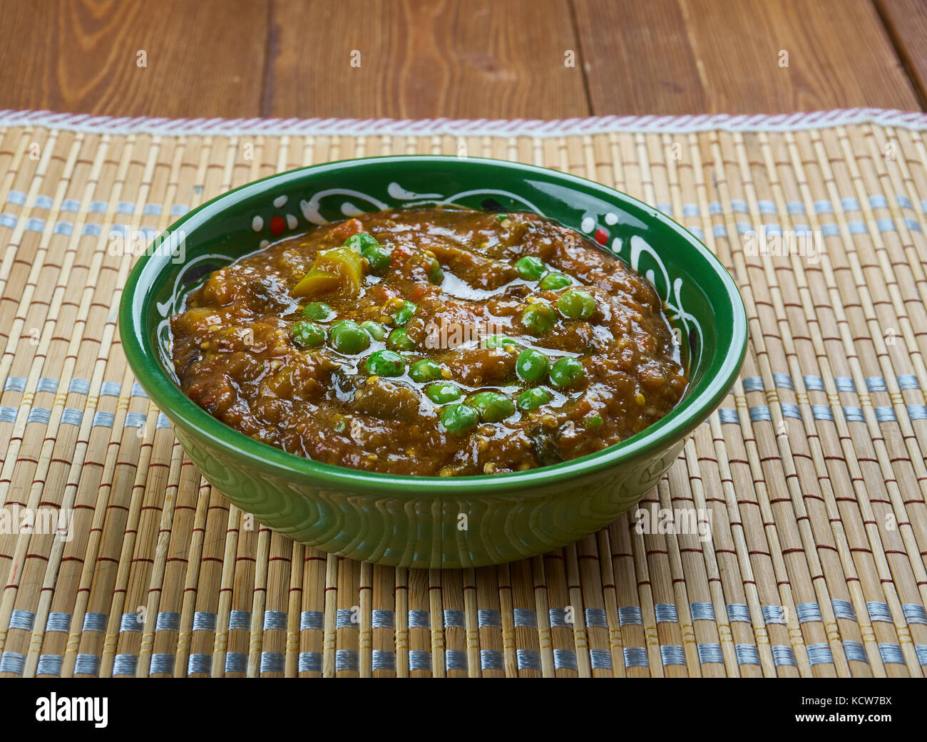 Punjabi Baingan Bharta - Indian Spicy Eggplant Mash Stock Photo - Alamy
