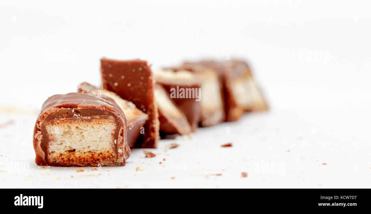 picture of a chocolate bar with filled with crispy sweet waffer Stock ...