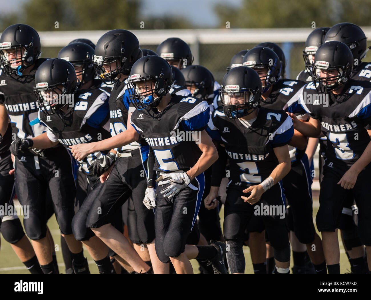 Football action with Trinity vs. University Prep High School in Redding ...