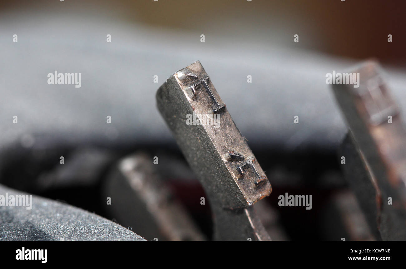 picture of a closeup of old disrty and dusty typewriter buttons Stock ...