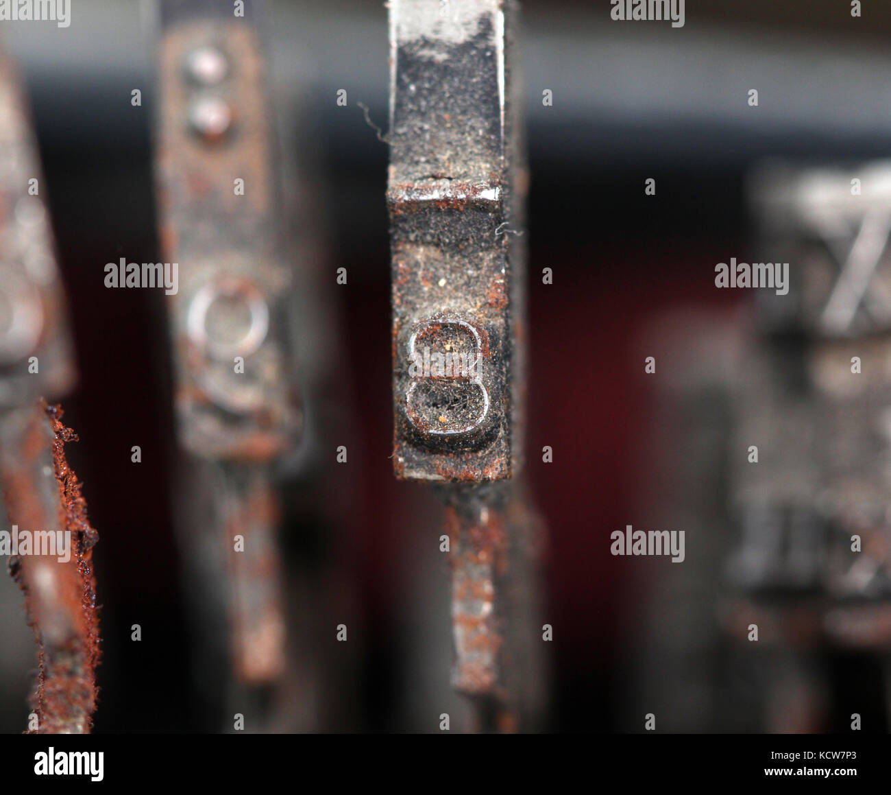 picture of a closeup of old disrty and dusty typewriter buttons Stock ...