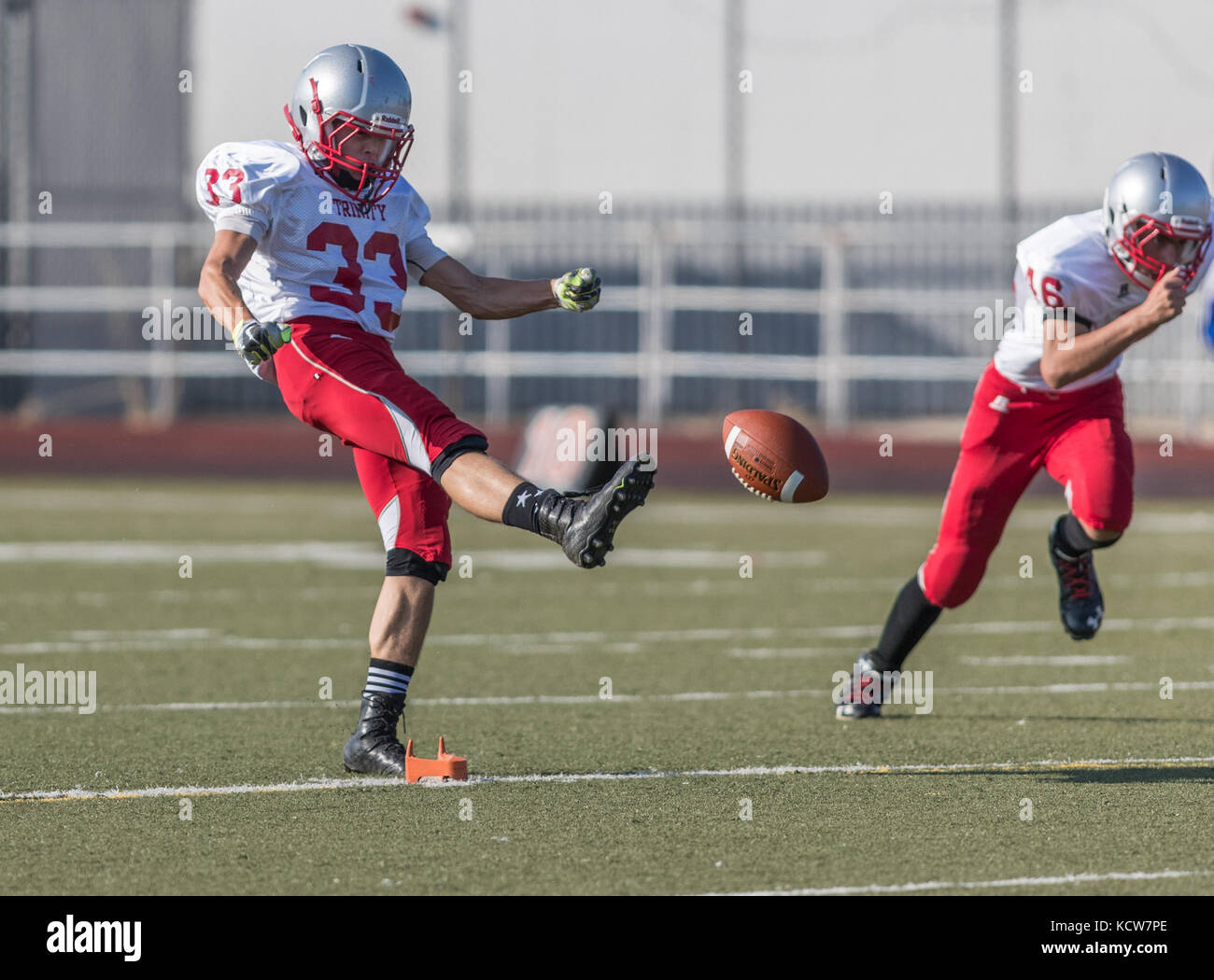 Football action with Trinity vs. University Prep High School in Redding ...