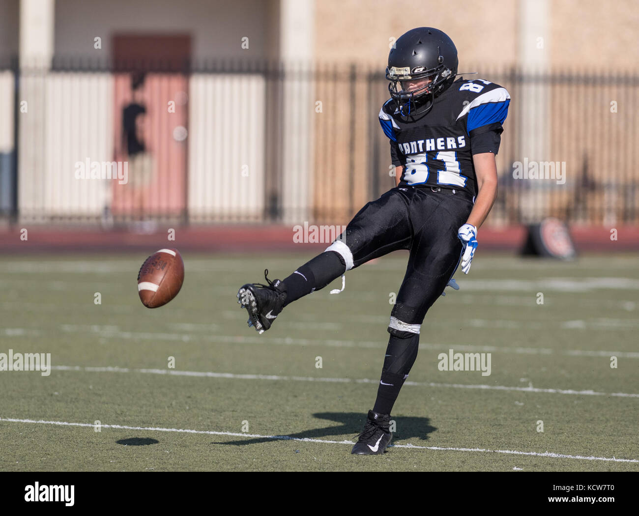 Football action with Trinity vs. University Prep High School in Redding ...