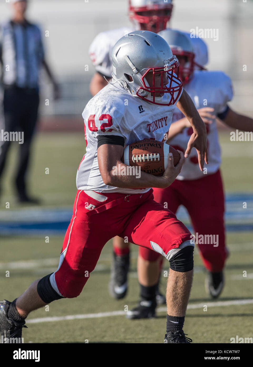 Football action with Trinity vs. University Prep High School in Redding ...