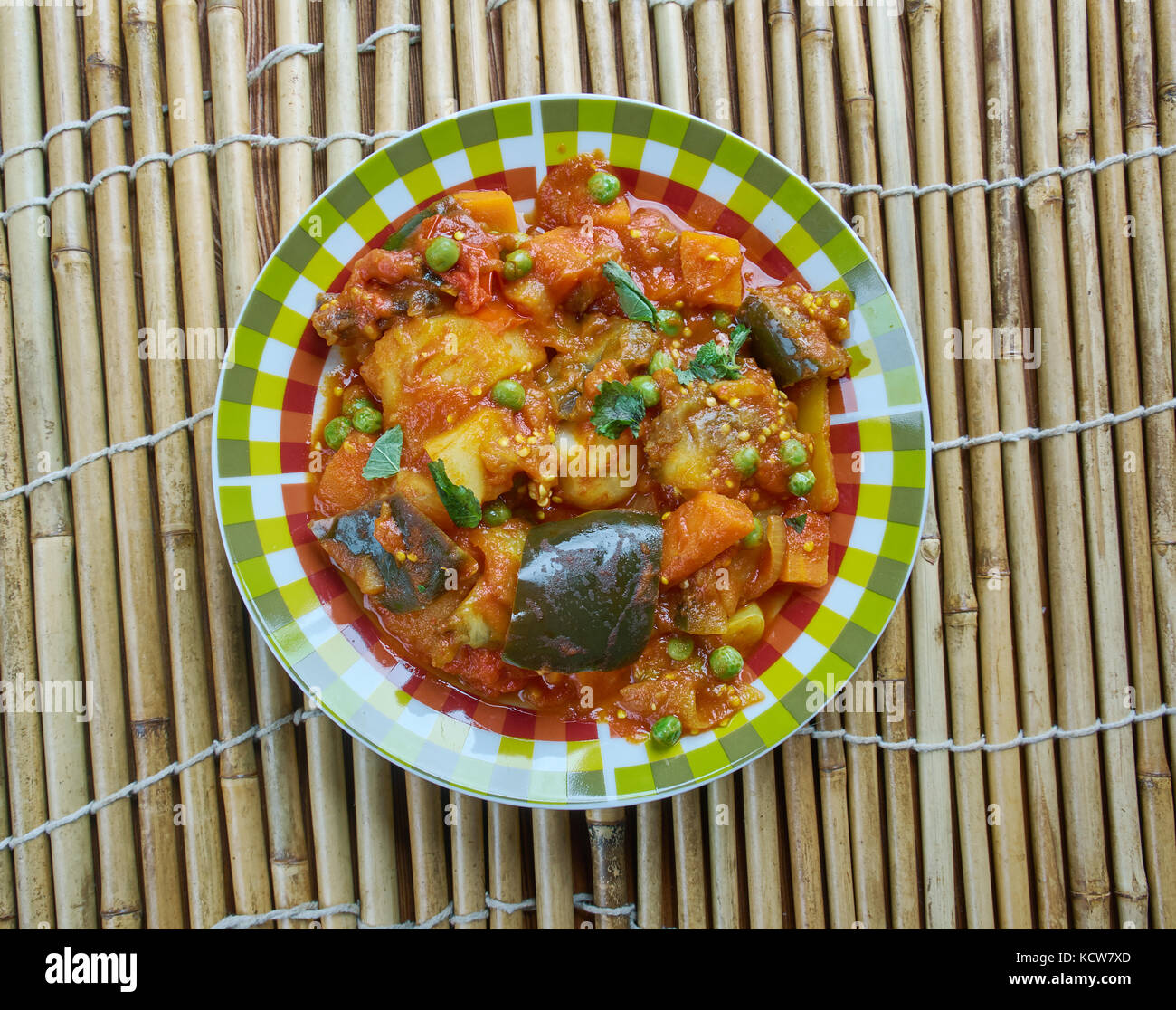 Baingan Aaloo Ki Subji - Eggplant Potato brinjal dish Stock Photo - Alamy