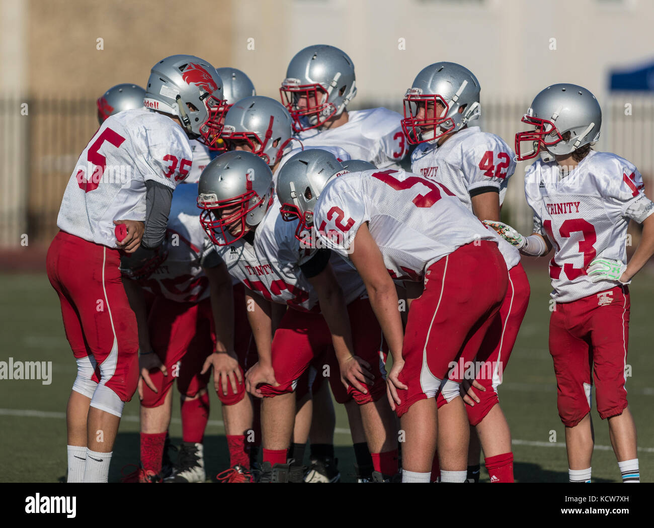 Football action with Trinity vs. University Prep High School in Redding ...