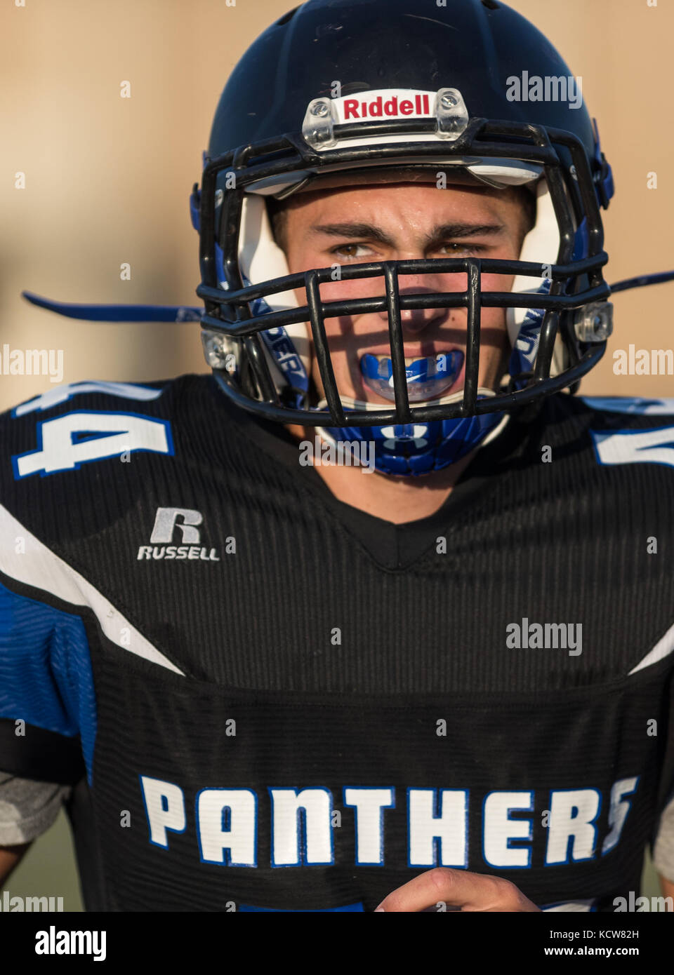 Football action with Trinity vs. University Prep High School in Redding ...