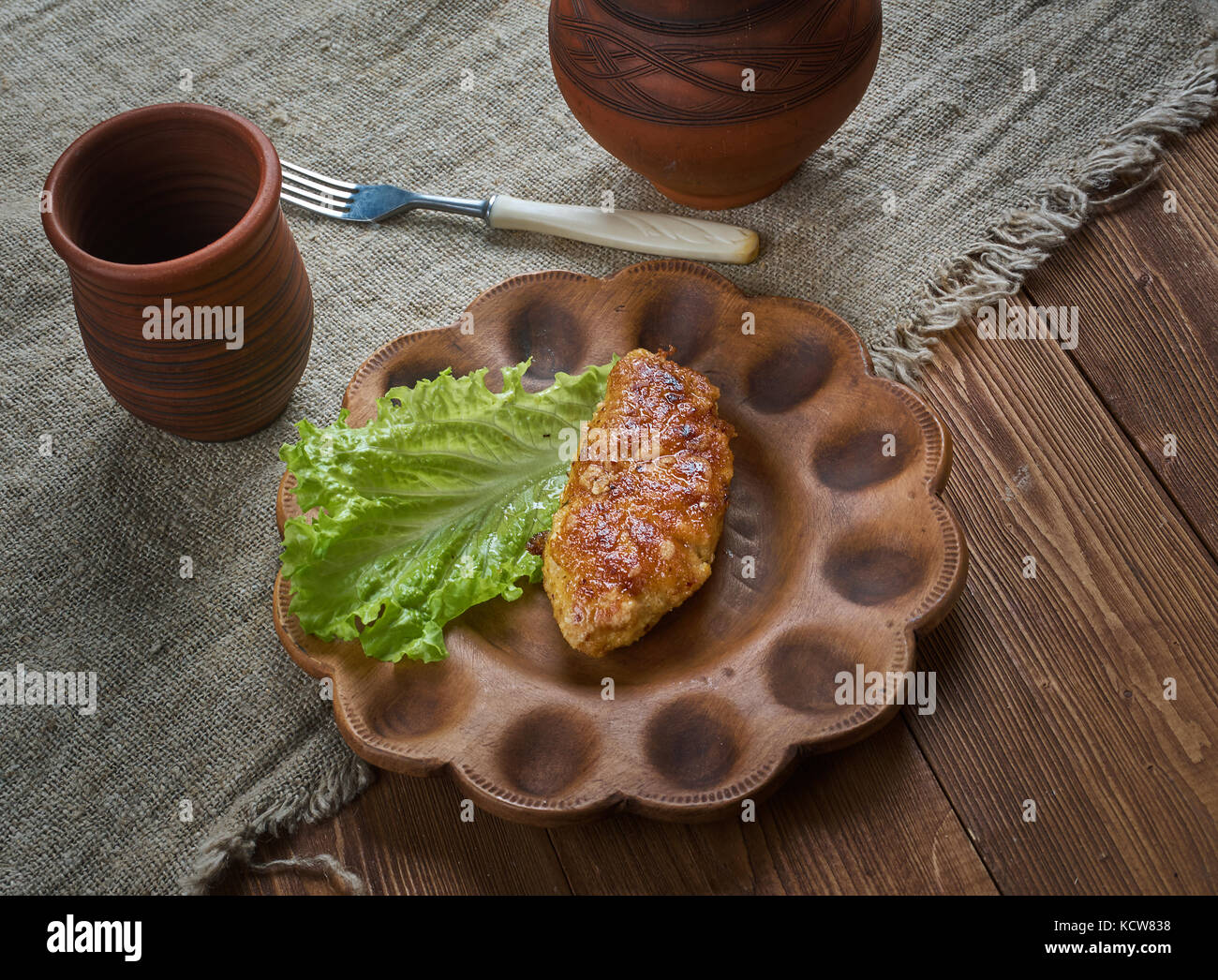 Cotelettes de poulet Pojarski - Chopped chicken cutlets Stock Photo - Alamy