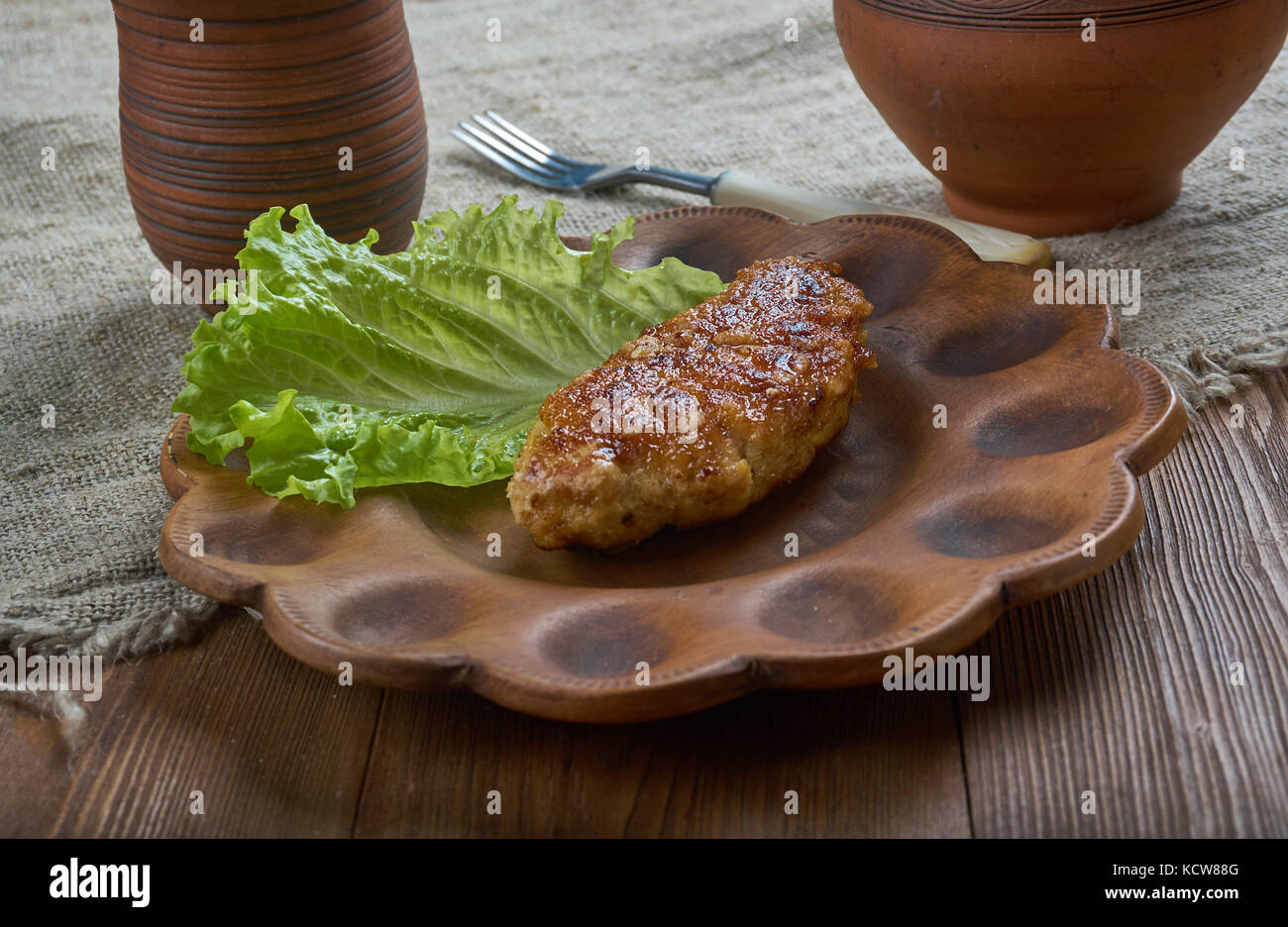 Cotelettes de poulet Pojarski - Chopped chicken cutlets Stock Photo - Alamy