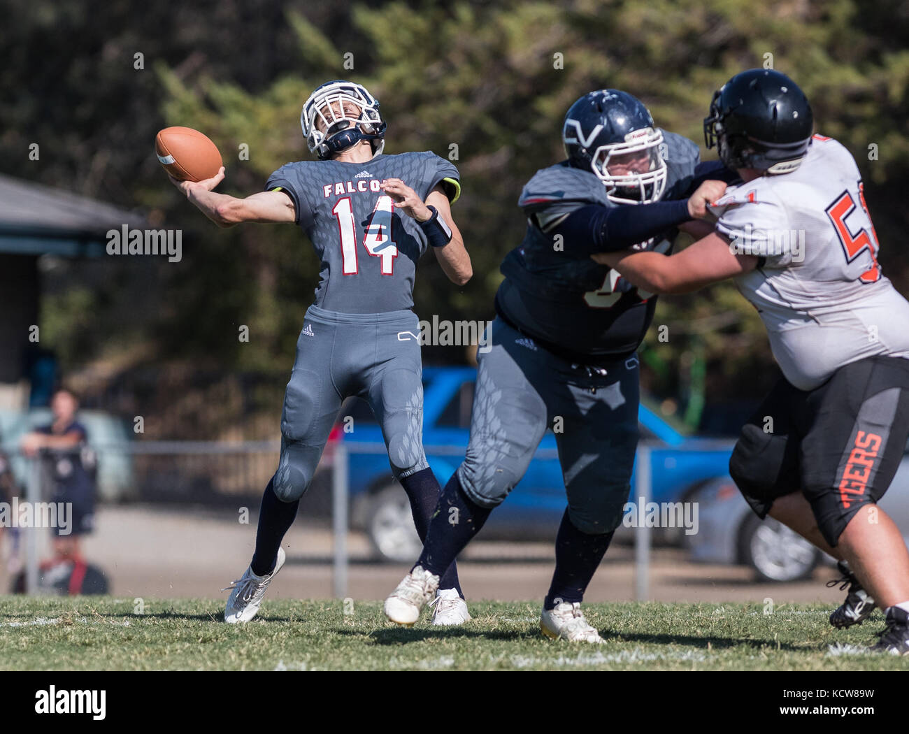 Football action with Arcata vs. Central Valley High School in City of ...