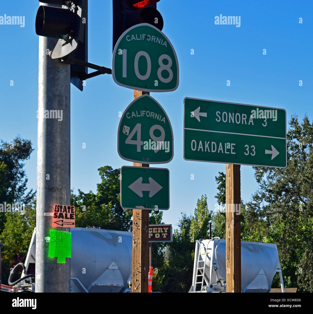 State California 108 and 49, Sonora and Oakdale direction and distance ...