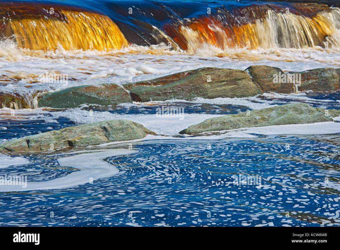 Rapids and waterfall on the Liscomb River, Liscomb Mills, Nova Scotia ...