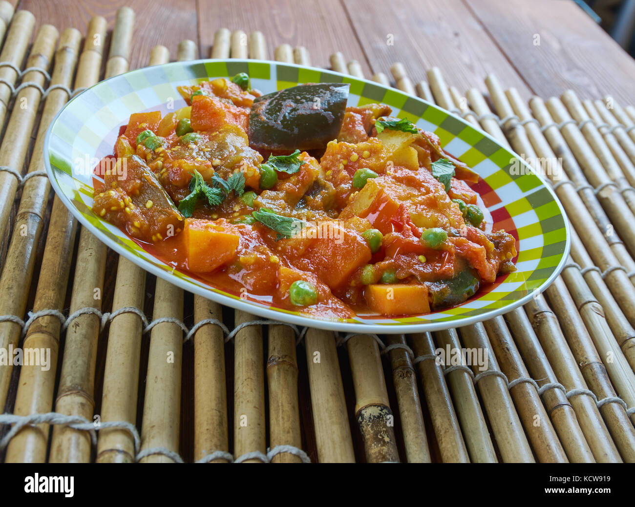 Baingan Aaloo Ki Subji - Eggplant Potato brinjal dish Stock Photo - Alamy