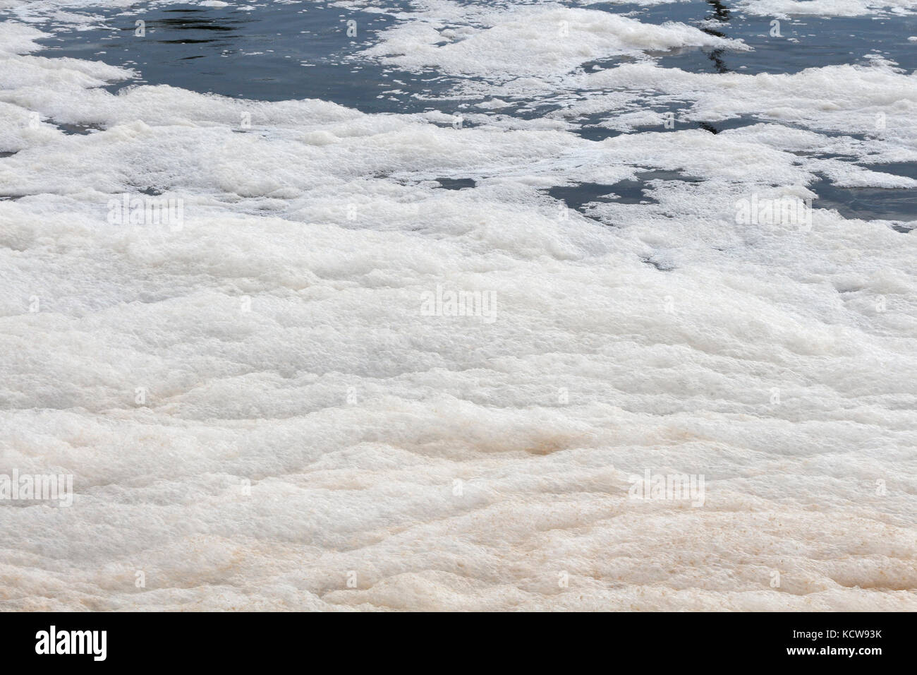 Foam on the surface of a river Stock Photo - Alamy