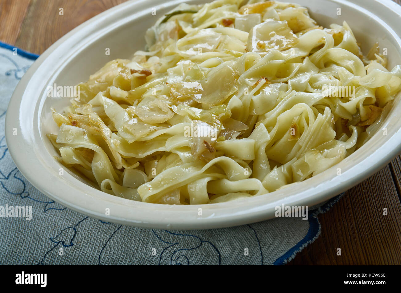 Kaposzta Teszta - Hungarian Cabbage with Noodles, close up Stock Photo ...