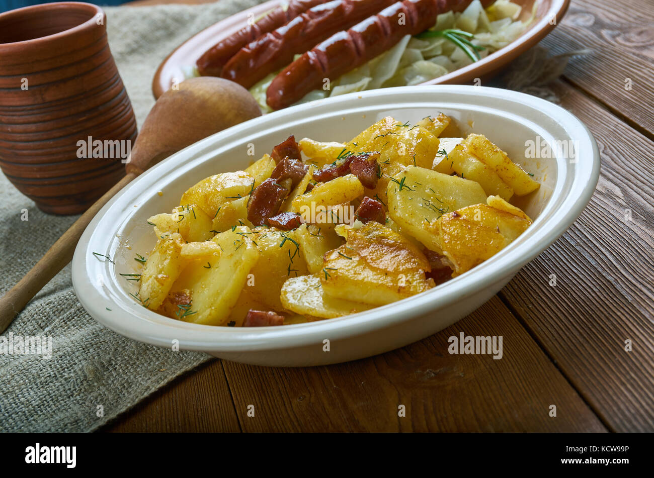 Bratkartoffeln - German Style Fried Potatoes Stock Photo - Alamy