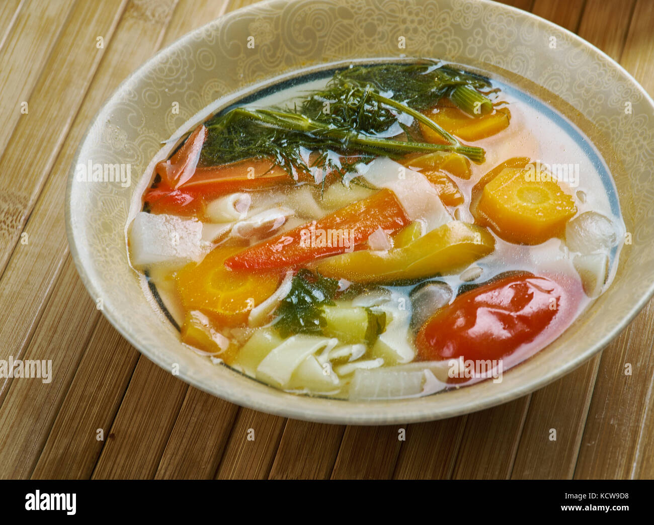 Supa taraneasca - Romanian vegetable soup with noodles Stock Photo - Alamy