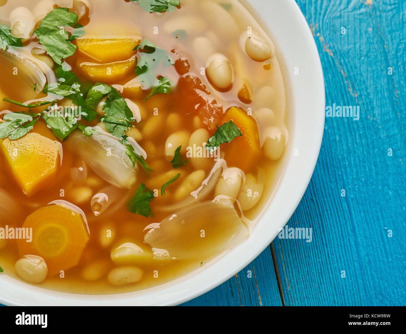 Fassolatha - national dish of Greece,Classic White Bean Soup Stock ...