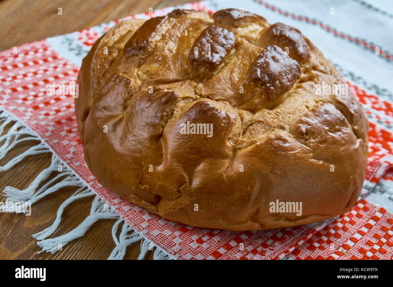 slavic wheat bread karavai, Eastern European Bread Stock Photo - Alamy
