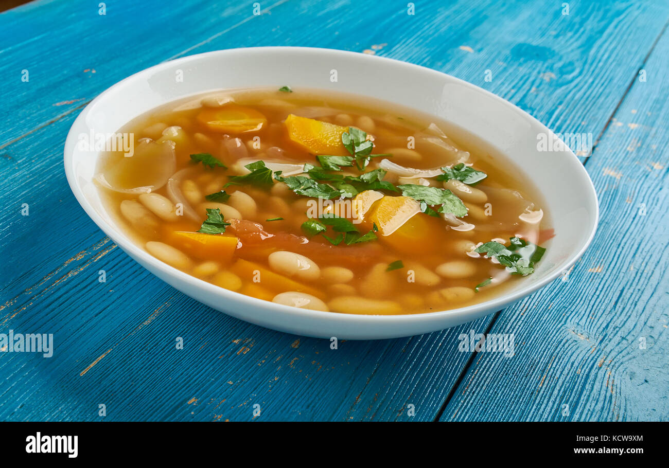 Fassolatha - national dish of Greece,Classic White Bean Soup Stock ...